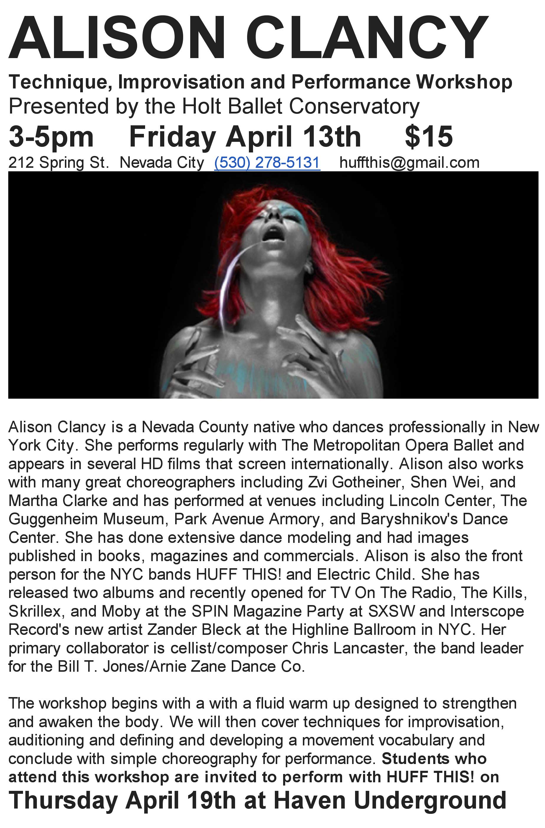 Alison Clancy Workshop HBC | Holt Ballet Conservatory